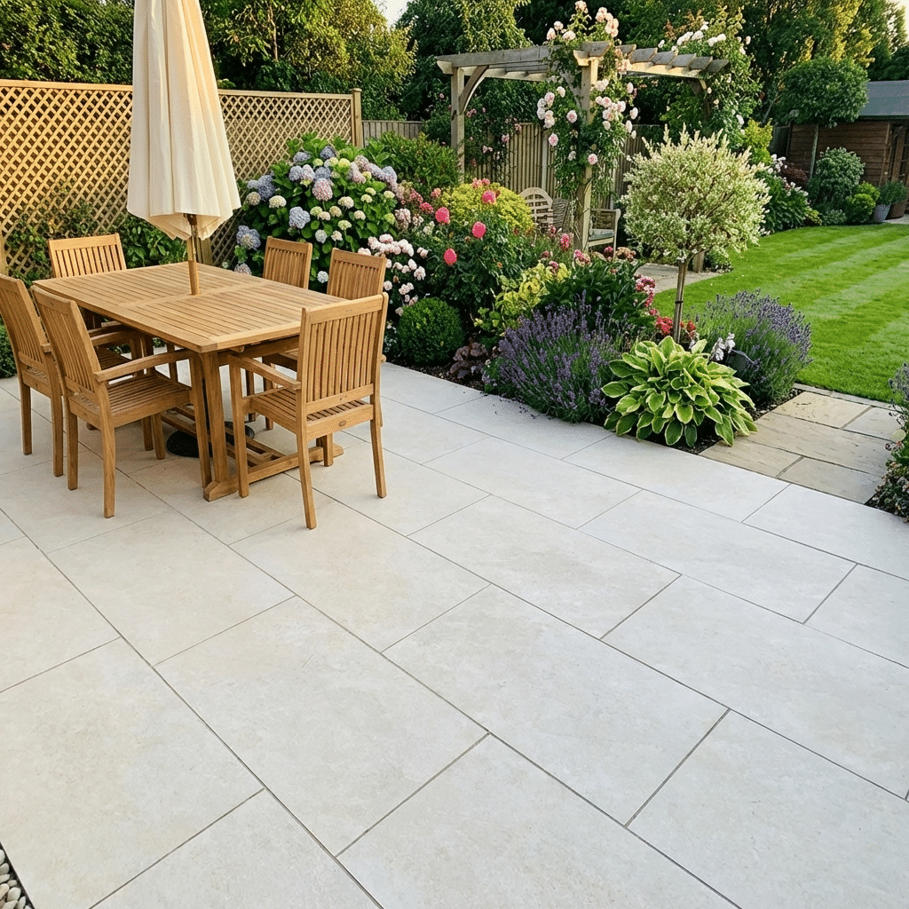 Quartz White Outdoor Porcelain Paving Tiles - 600mm x 900mm x 20mm ...