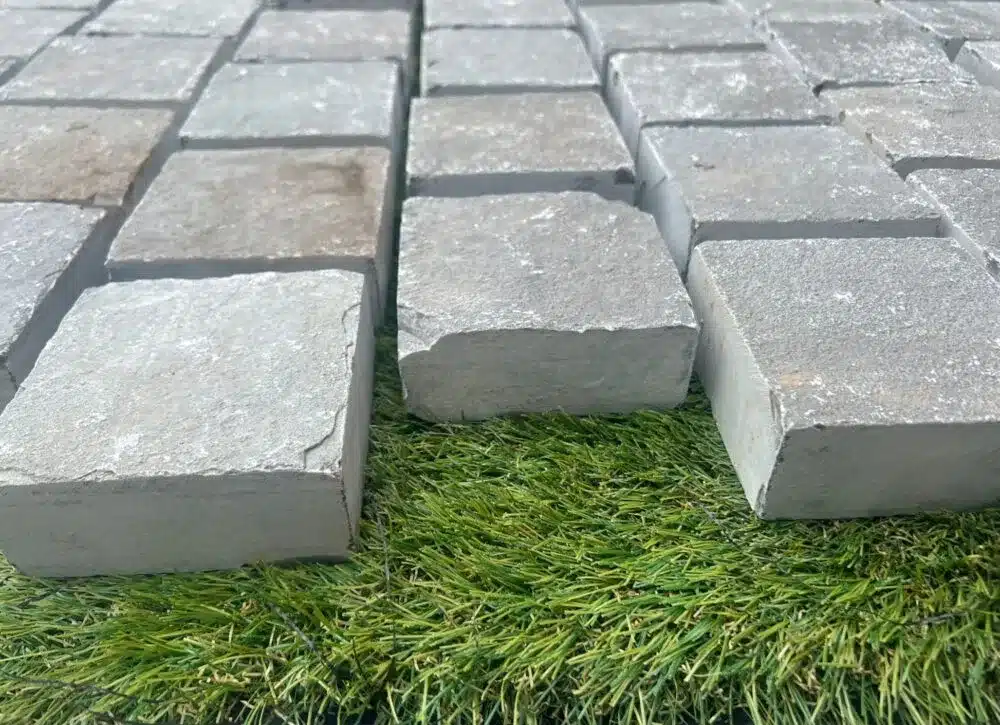 Grey Limestone Sawn Edged Setts 100mm x 100mm x 40mm | Natural Paving Store