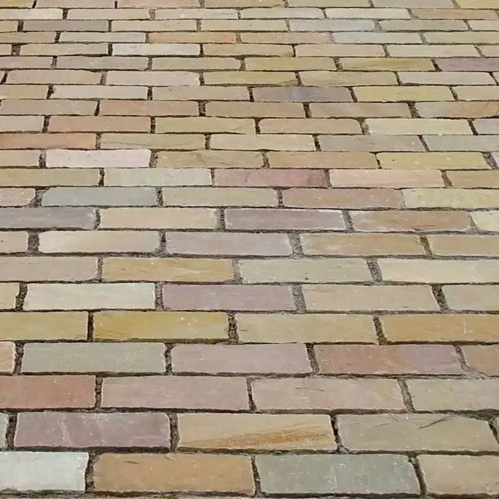 Raj Green Sandstone Cobble Setts - 200mm x 100mm x 40/60mm | Natural ...