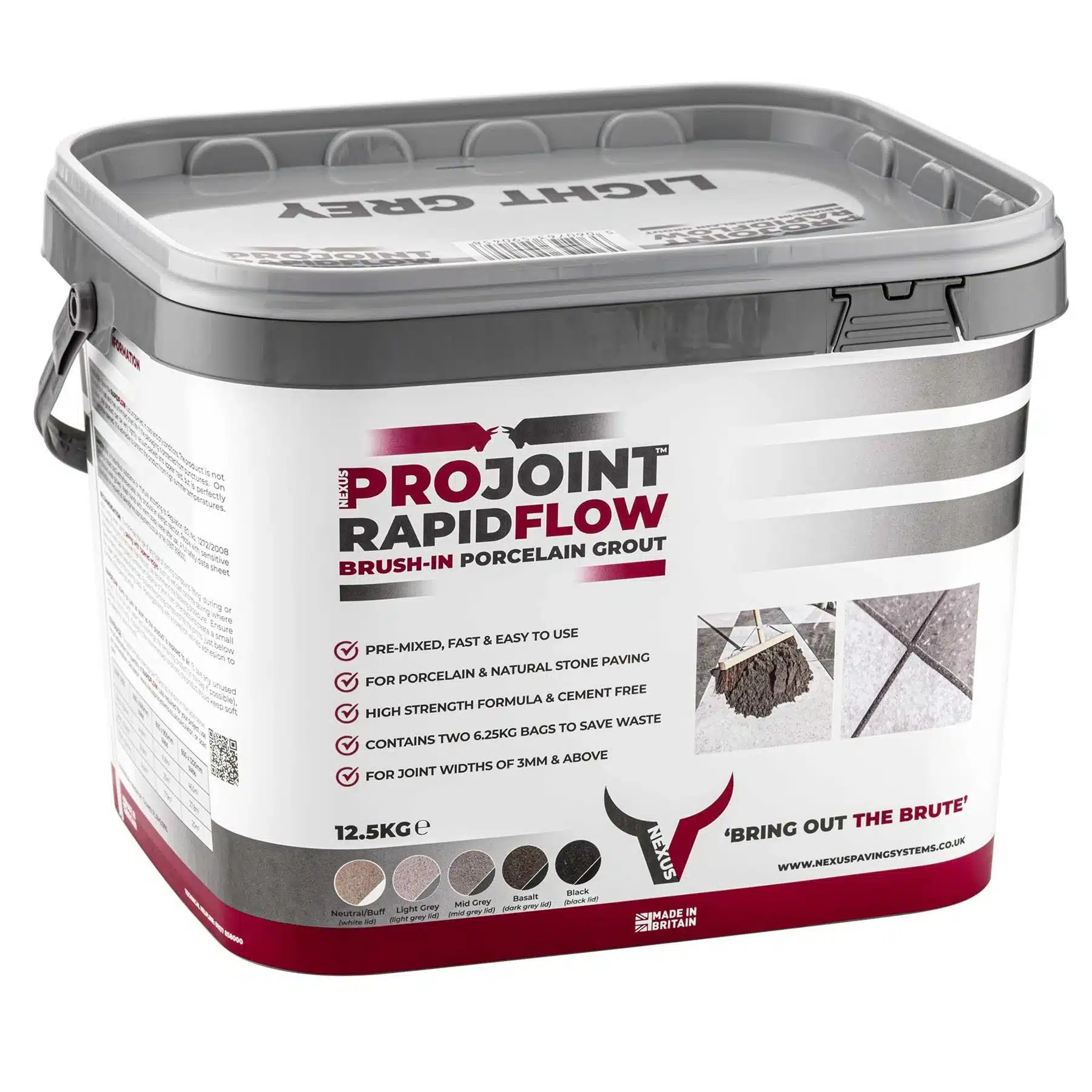 Projoint Rapid Flow Light Grey Porcelain Paving Grout | Natural Paving ...