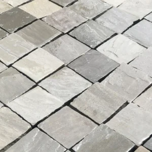 Kandla Grey Cobble Setts 100x100x 40/60mm - 1 SQM | Natural Paving