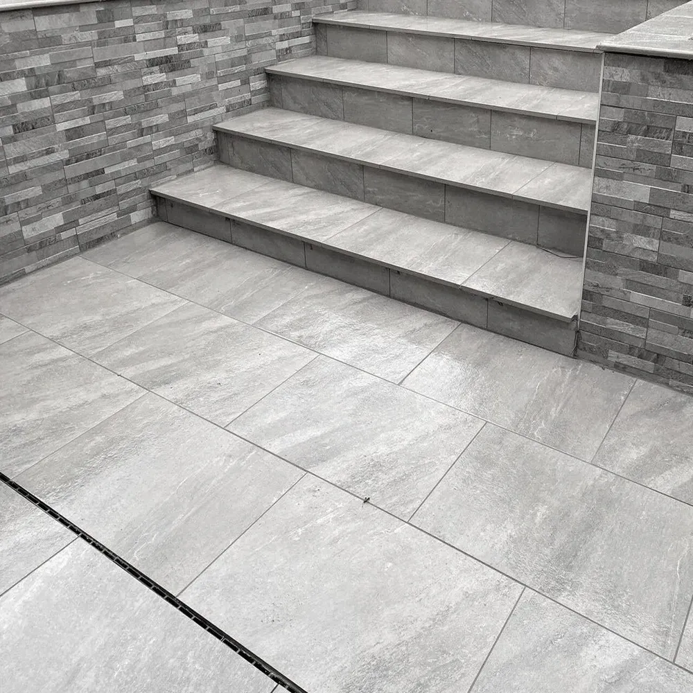 Quartz Grey Outdoor Porcelain Paving Tiles - 600x900x20mm